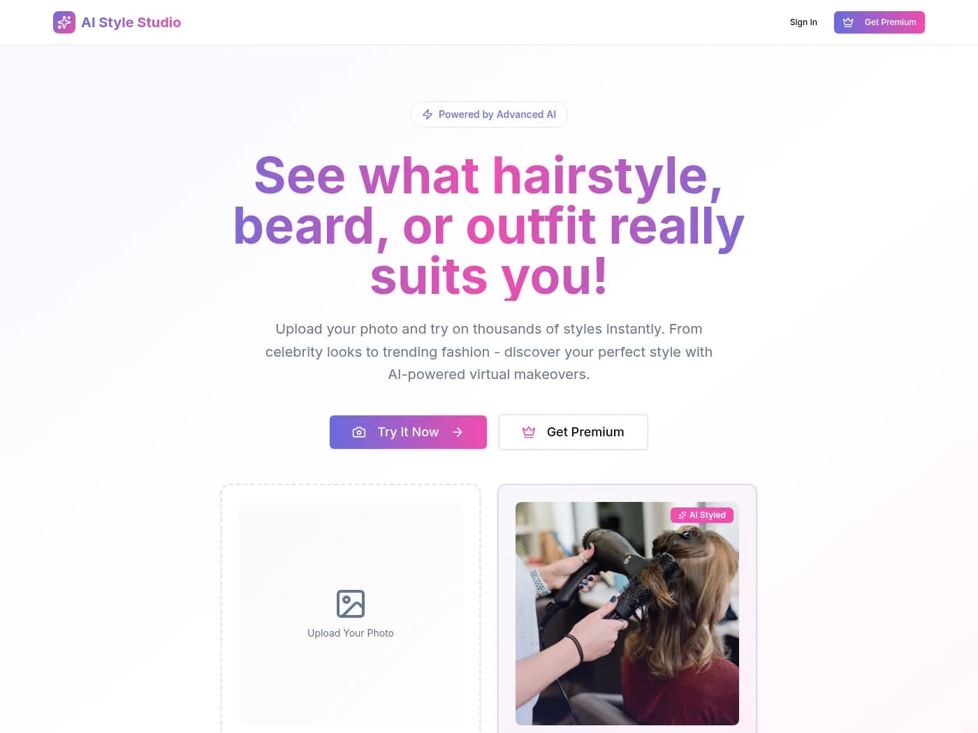 AI Style Studio: Virtual Makeover & Celebrity Fashion Web App