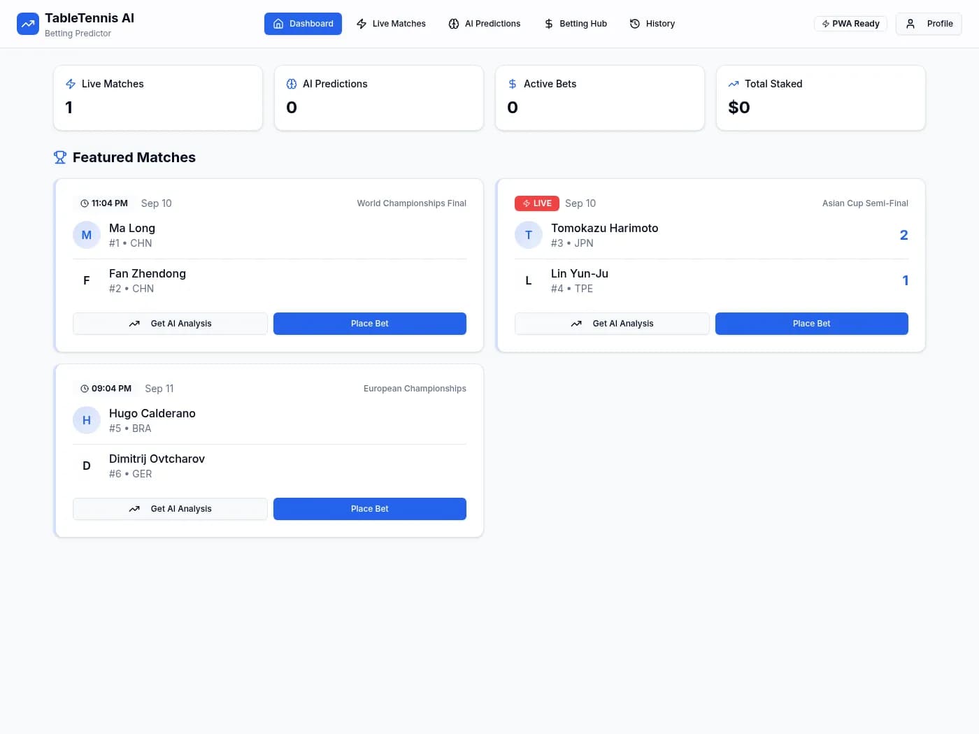 AI Table Tennis Betting Prediction Platform