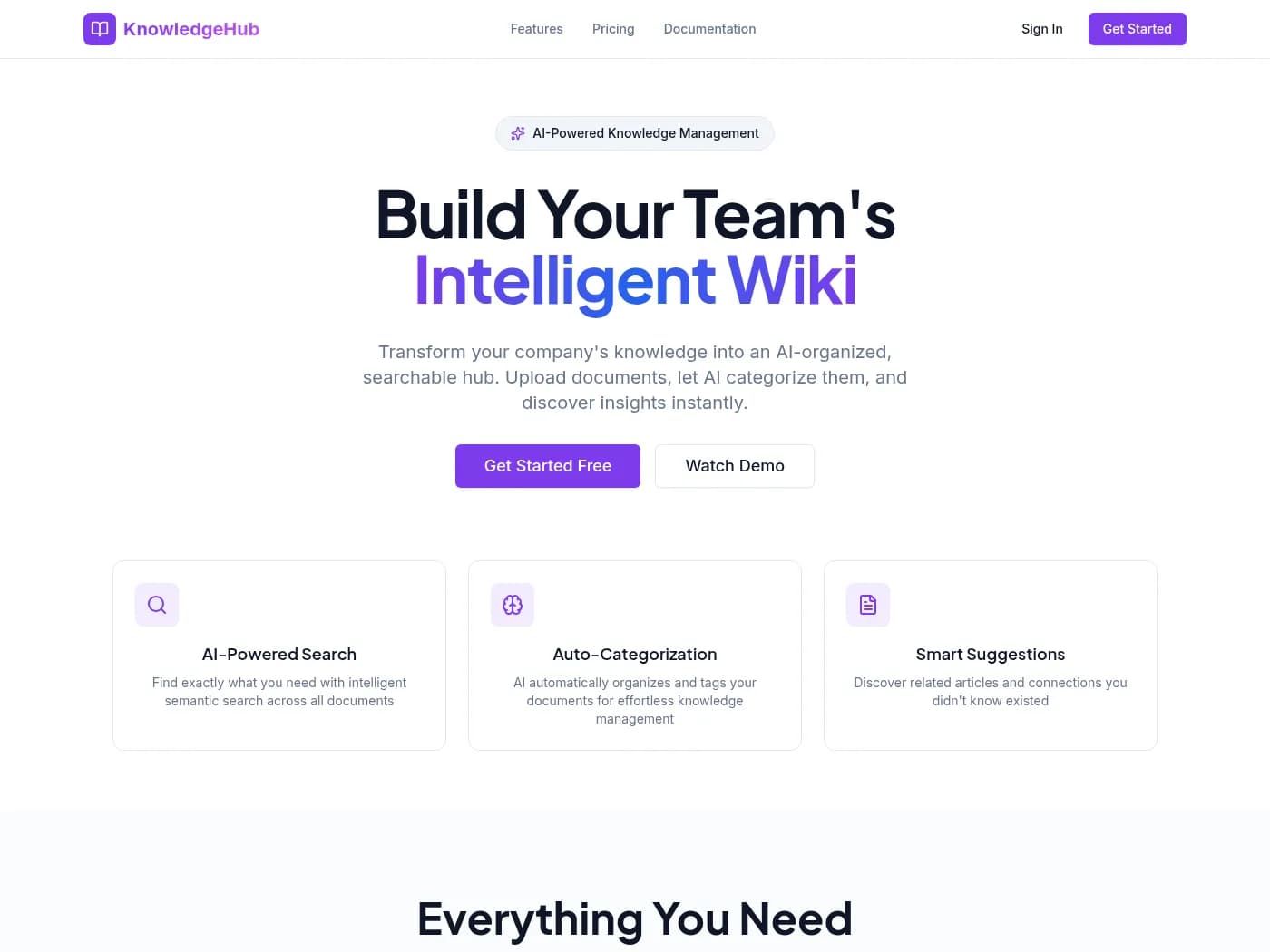 AI-Powered Team Knowledge Base Platform
