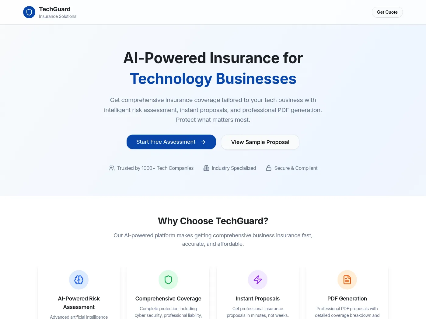 AI-Powered Tech Business Insurance Proposal Form