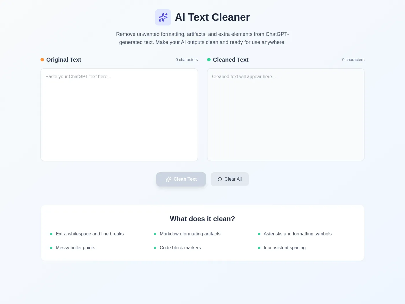 AI Text Cleaner for ChatGPT Outputs