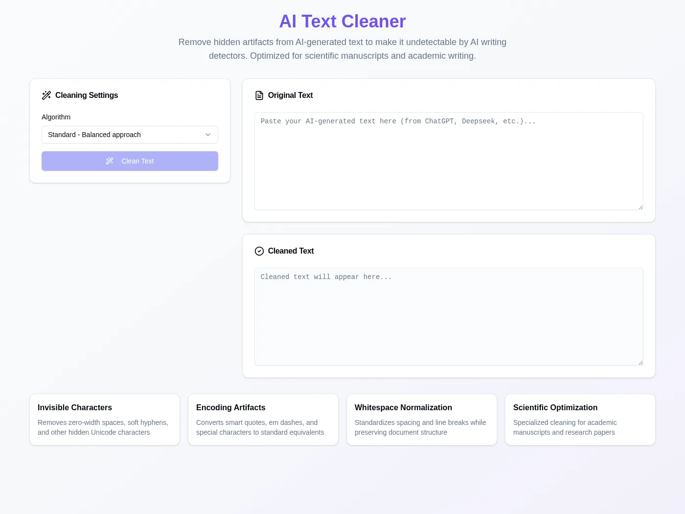 Text Cleaner for AI Detector Evasion