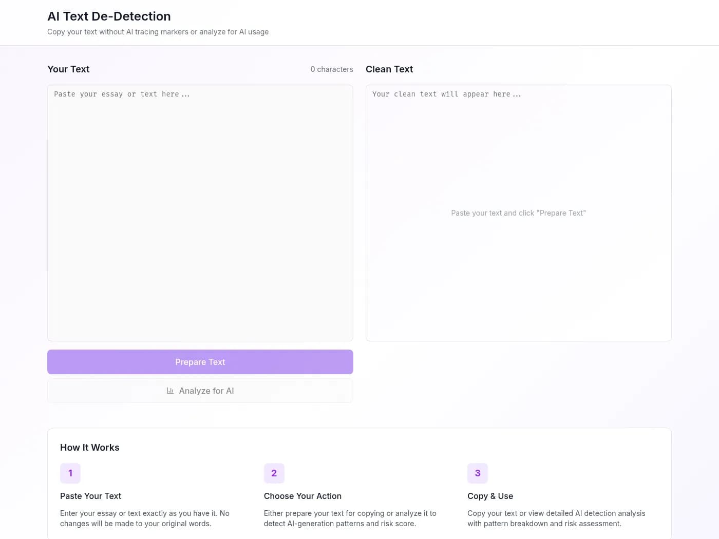 AI Text De-Detection Tool