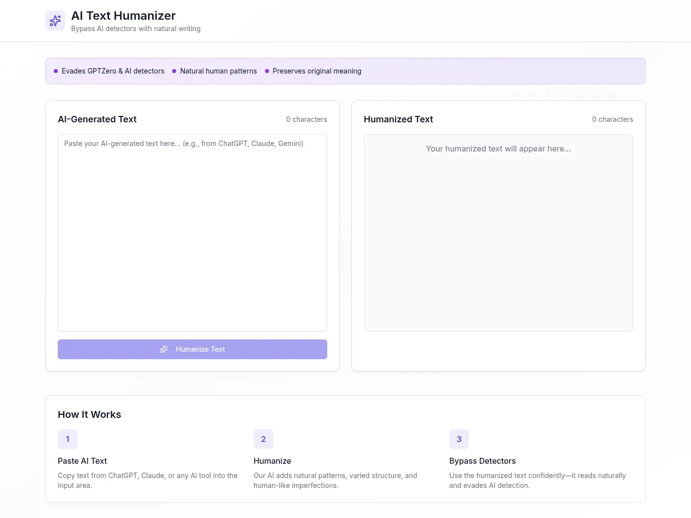 AI Text Humanizer and Detector Evasion Tool