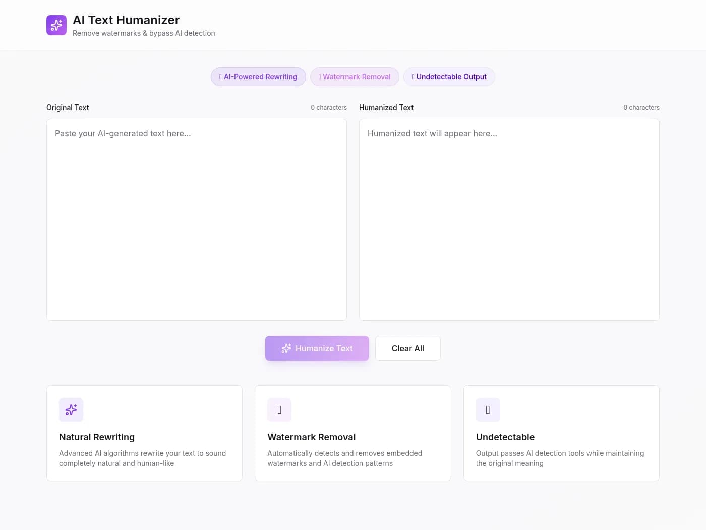 AI Text Humanizer and Watermark Remover