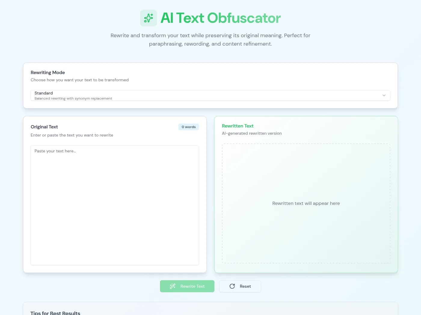 AI Text Obfuscator for Plagiarism Detection Evasion