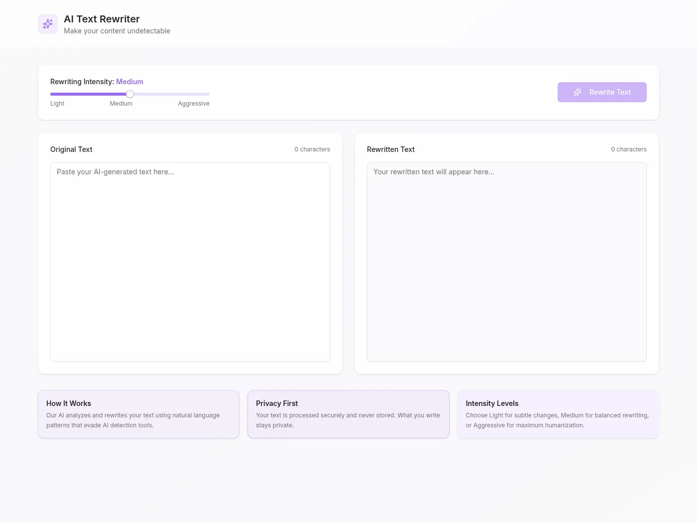 AI Text Rewriter for Undetectability