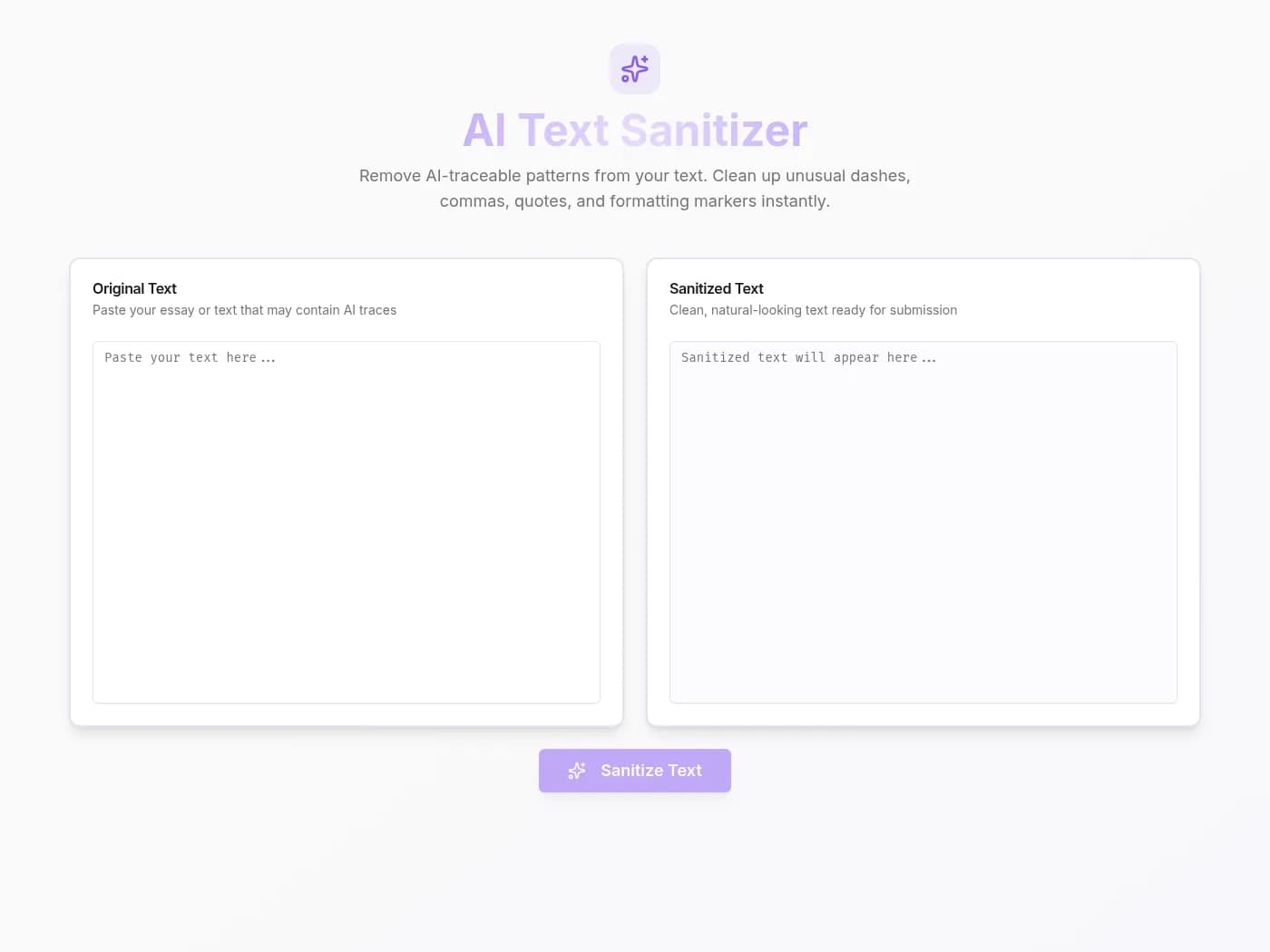 AI Text Sanitizer & Trace Removal Tool