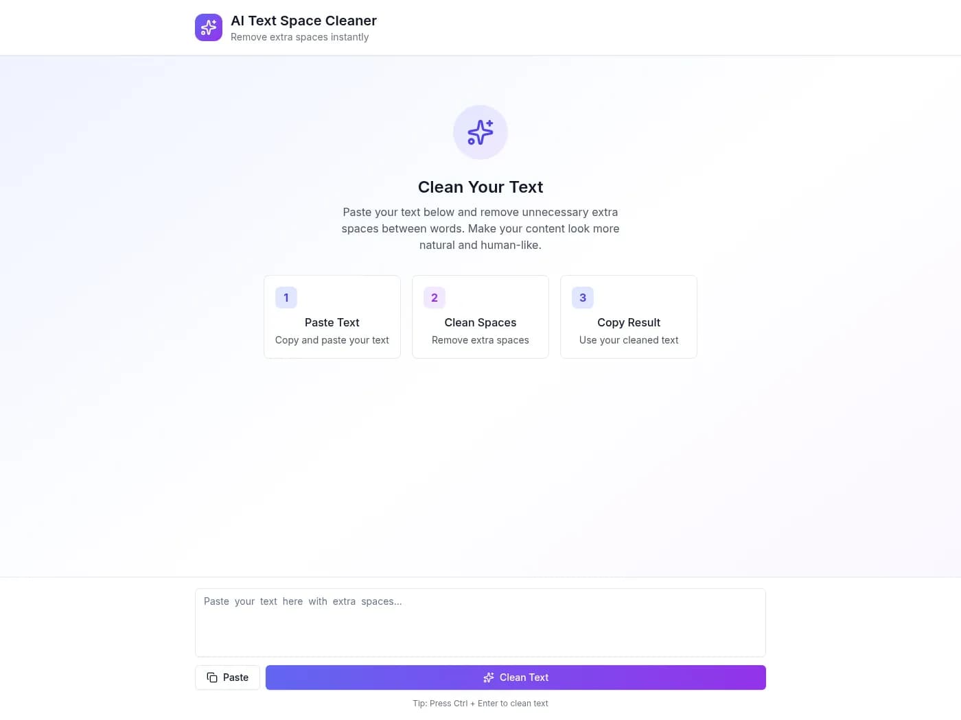 AI Text Space Cleaner Chat