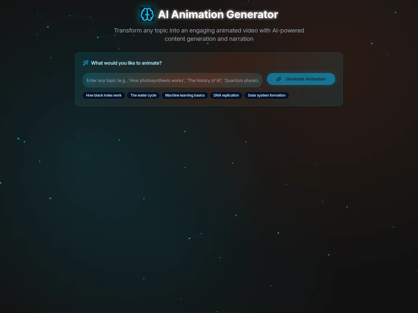 AI-Powered Text to Animation Generator