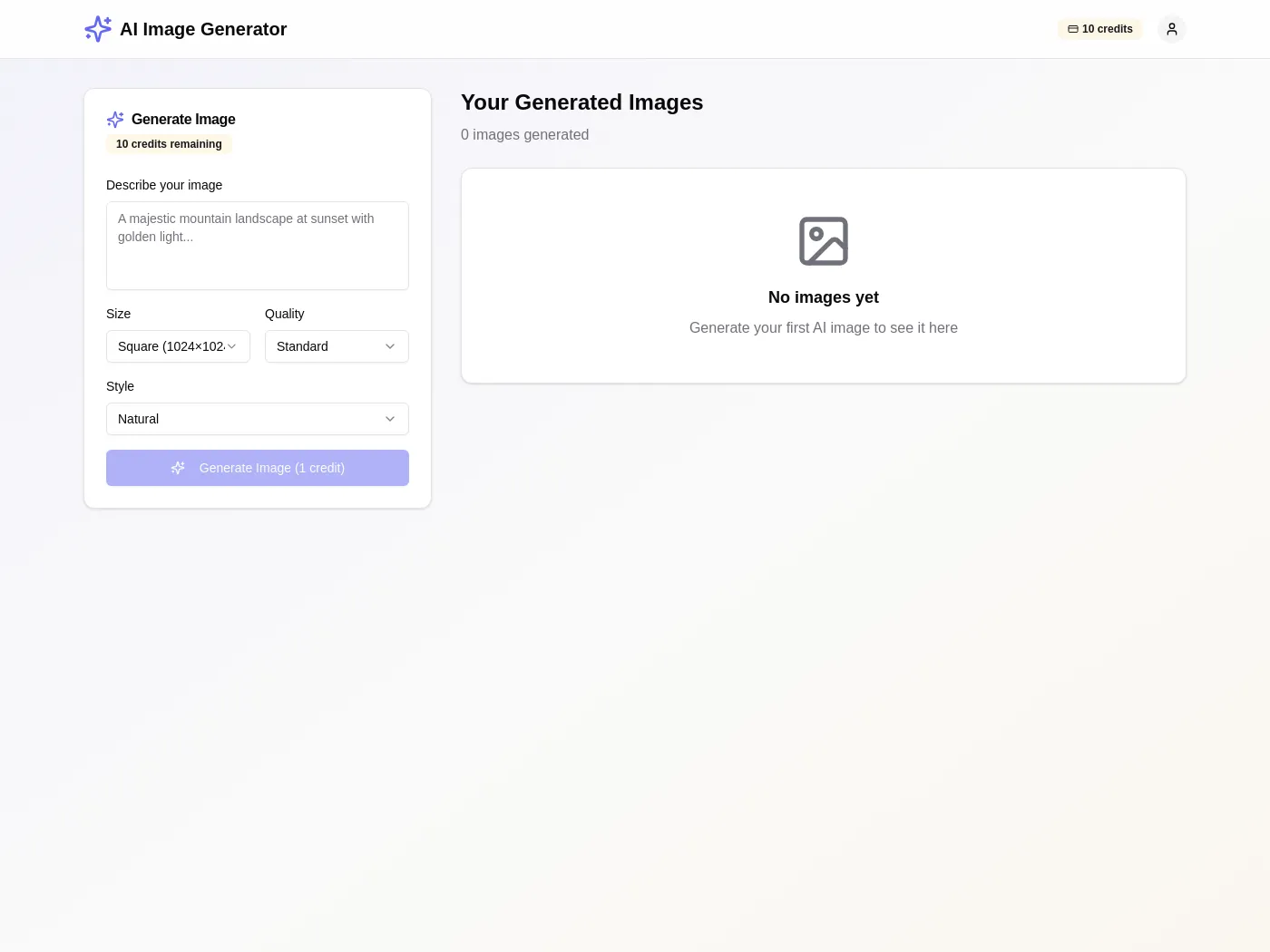AI Text-to-Image Generator with User Management