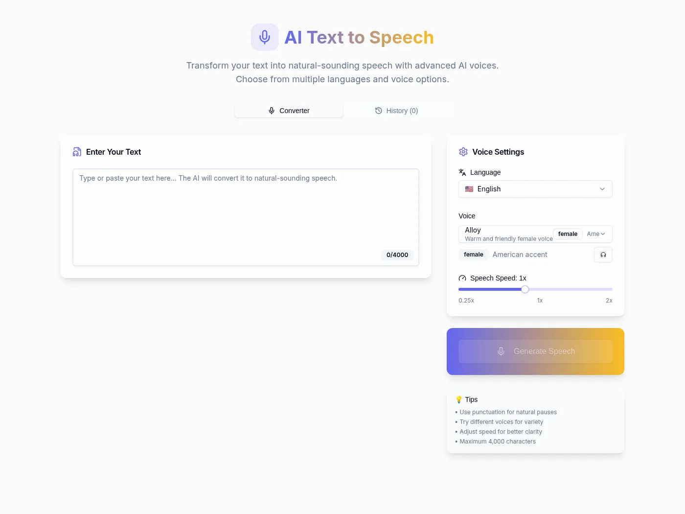 AI Text to Speech Converter