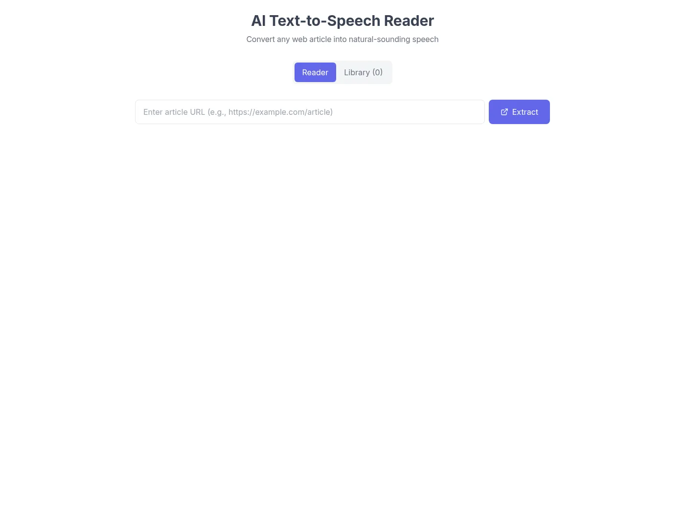 AI Text-to-Speech Web Reader