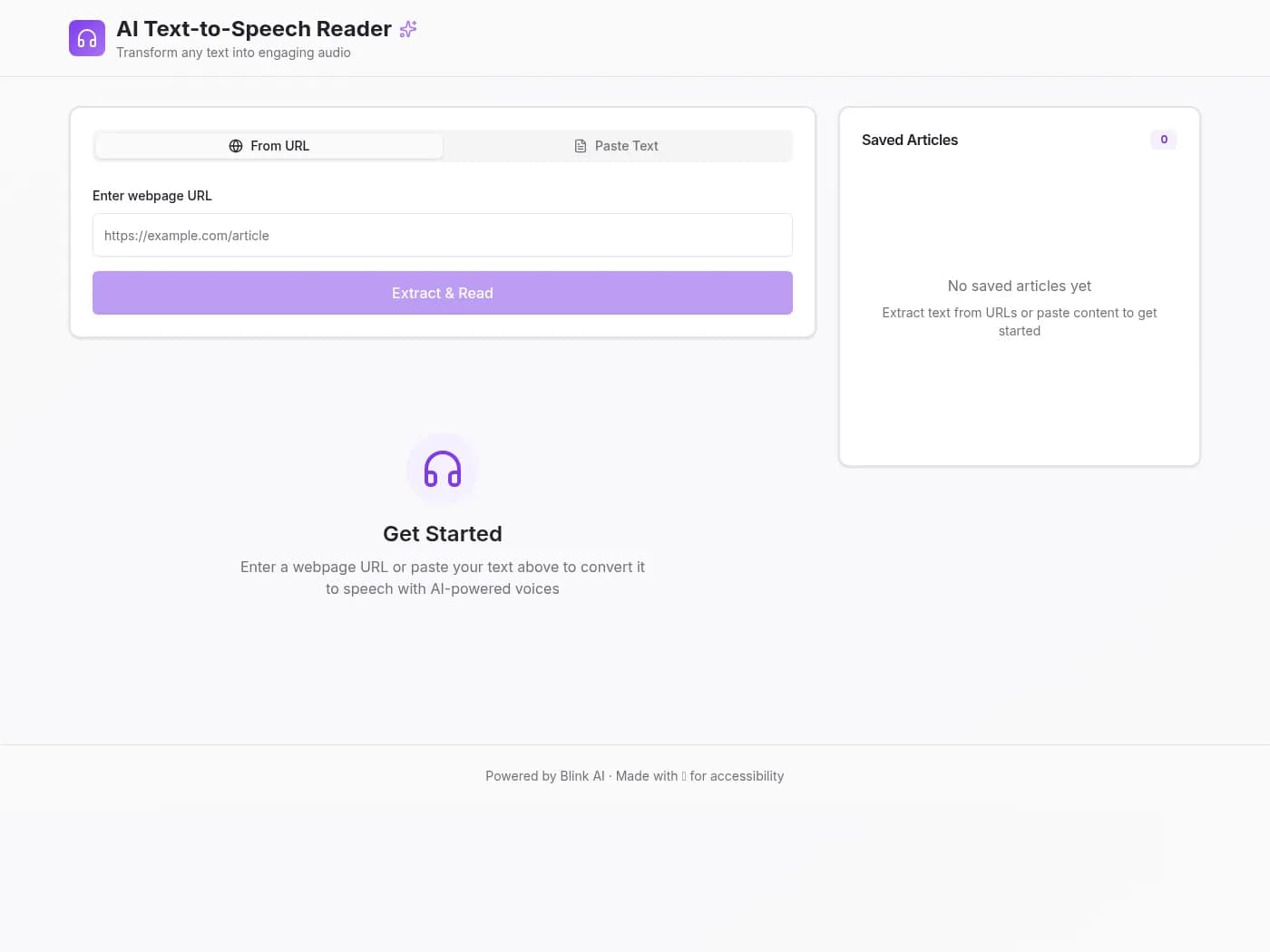 AI Text-to-Speech Web Reader