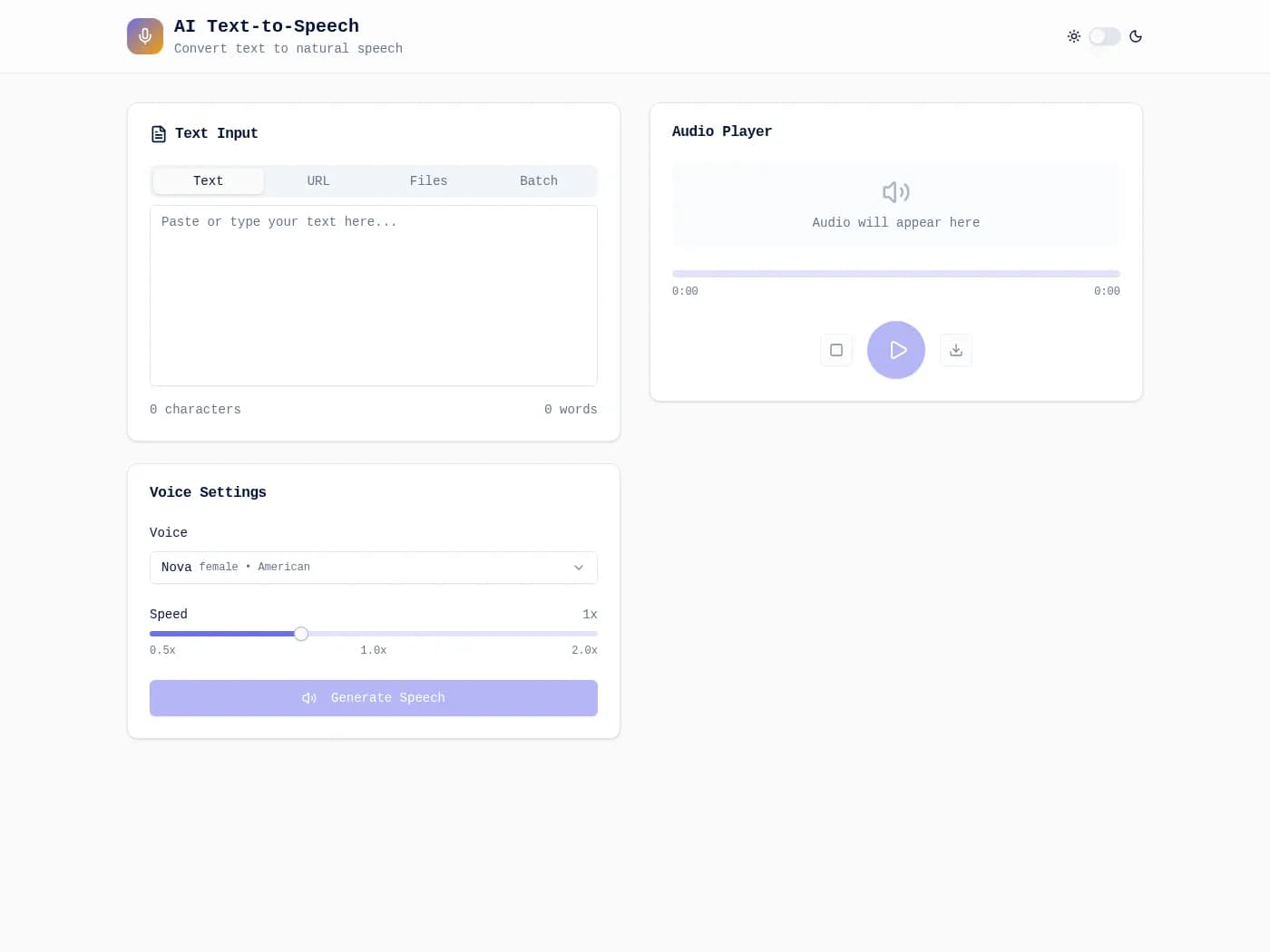 AI Text-to-Speech Web Reader