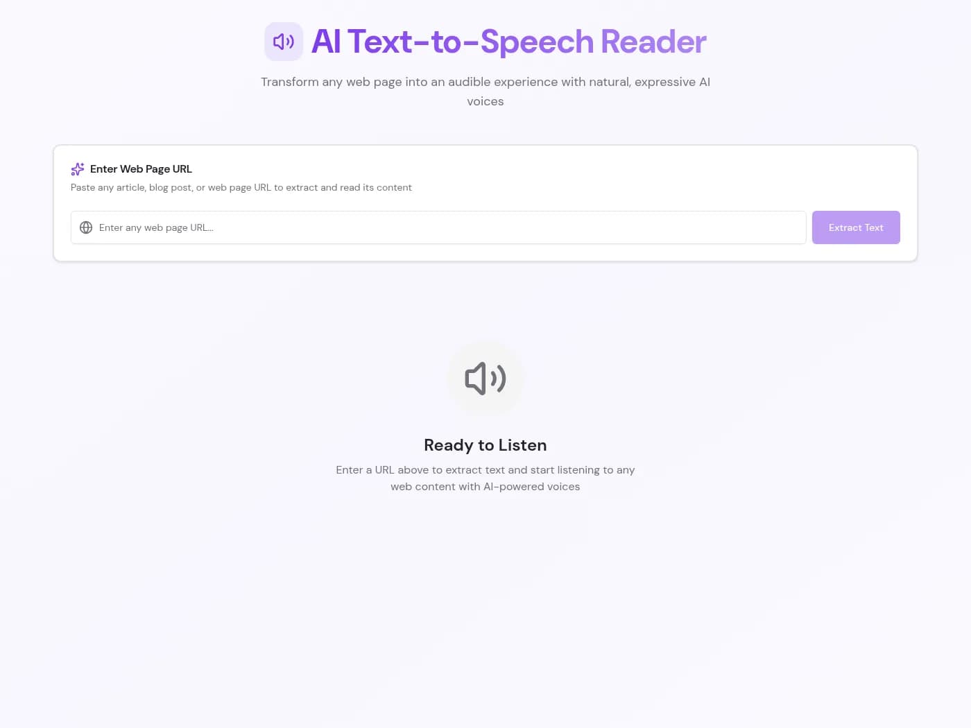 AI Text-to-Speech Web Reader