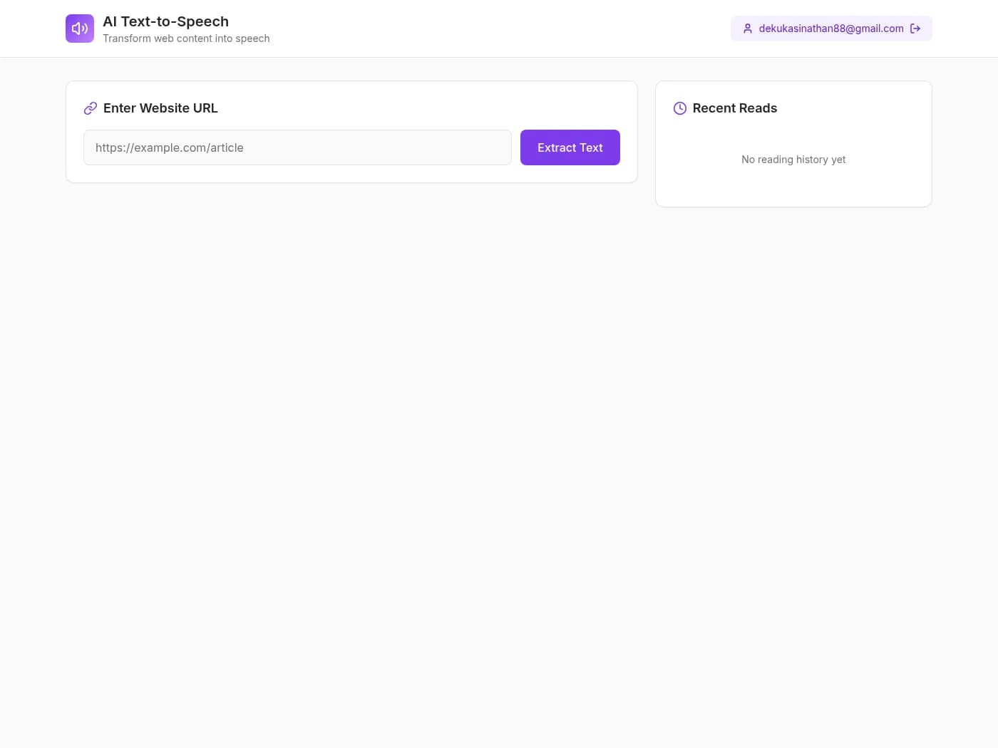 AI Text-to-Speech Web Reader
