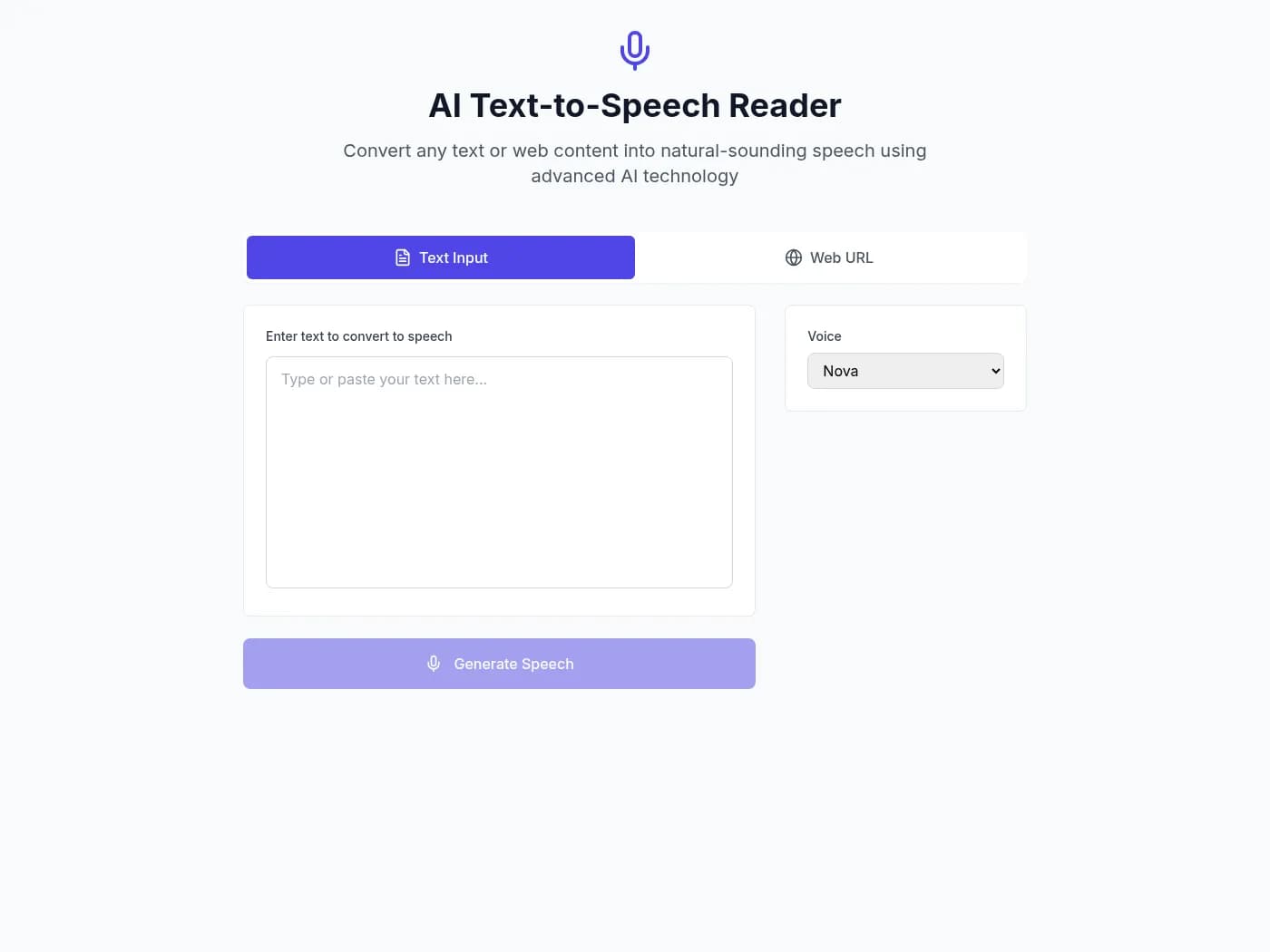 AI Text-to-Speech Web Reader