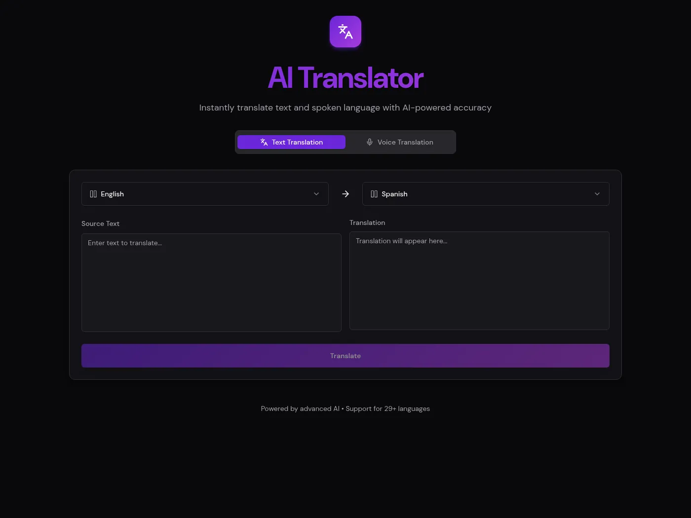 AI Text and Voice Translator