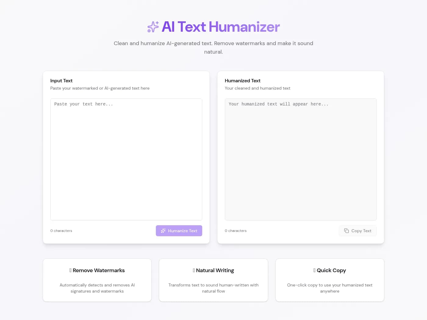 AI Text Watermark Cleaner & Humanizer