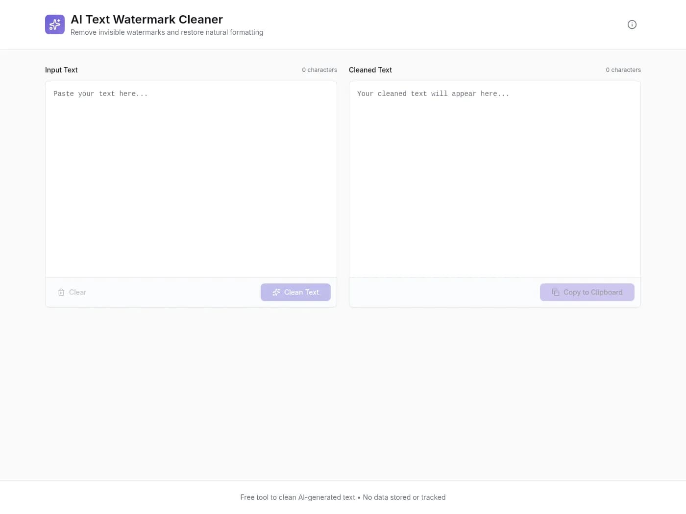 AI Text Watermark Cleaner