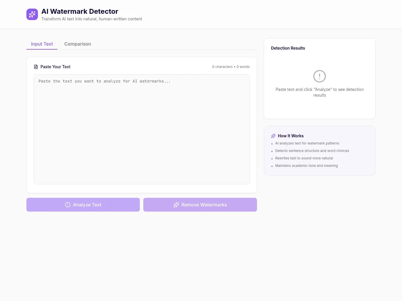 AI Text Watermark Detector & Remover