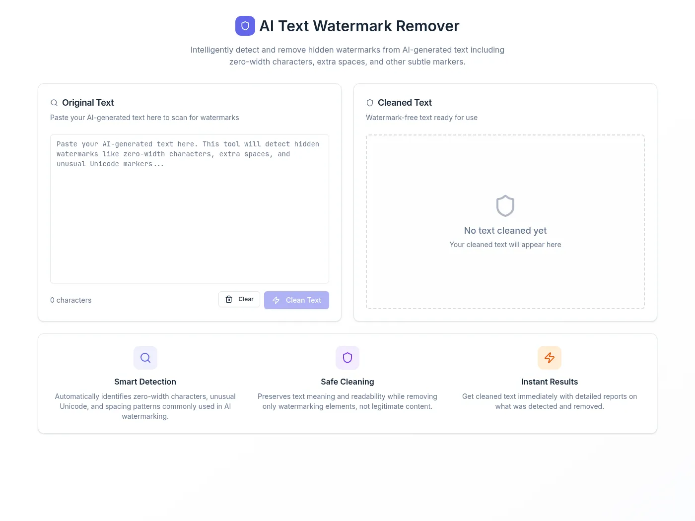 AI Text Watermark Remover
