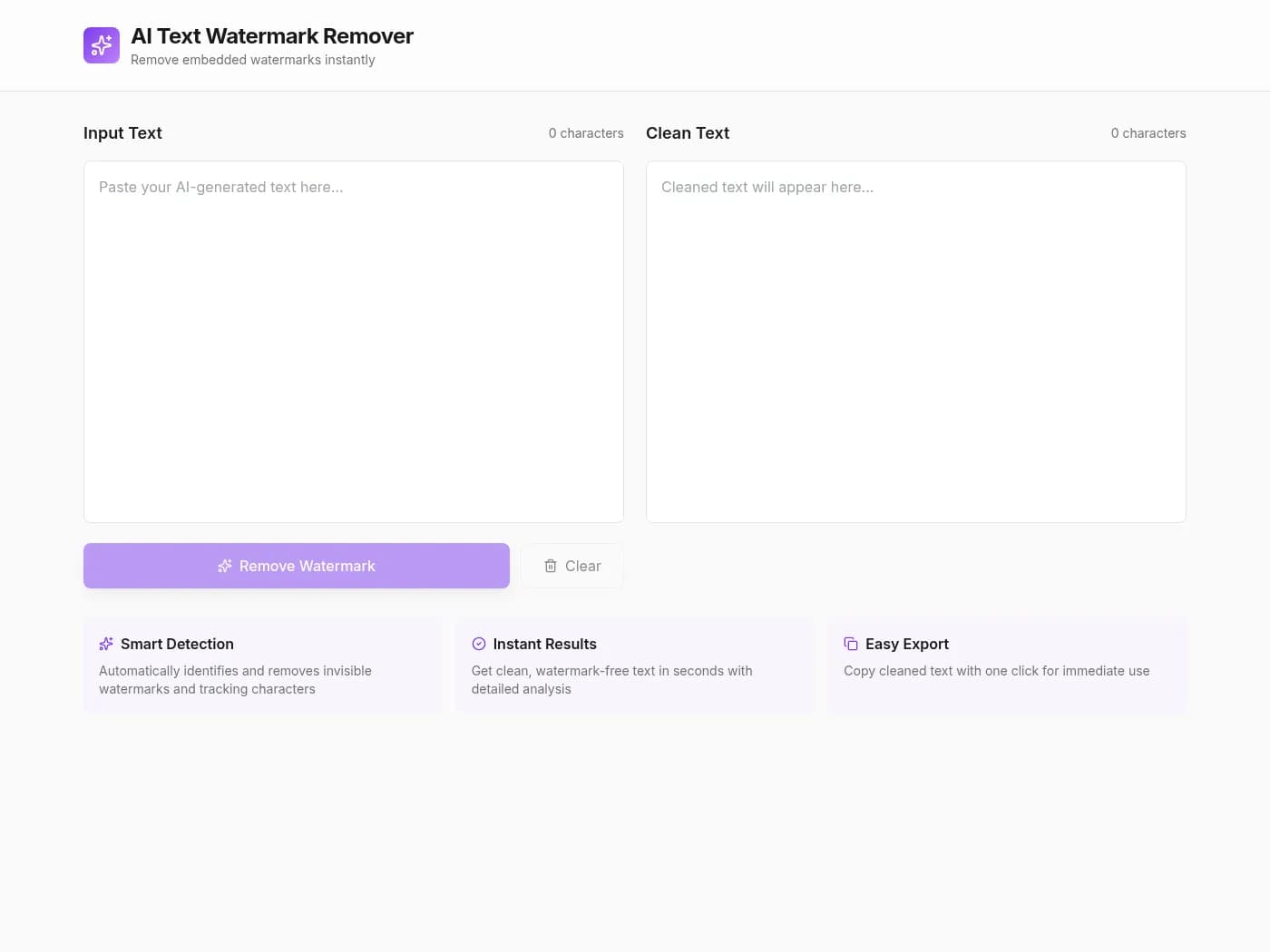 AI Text Watermark Remover Tool