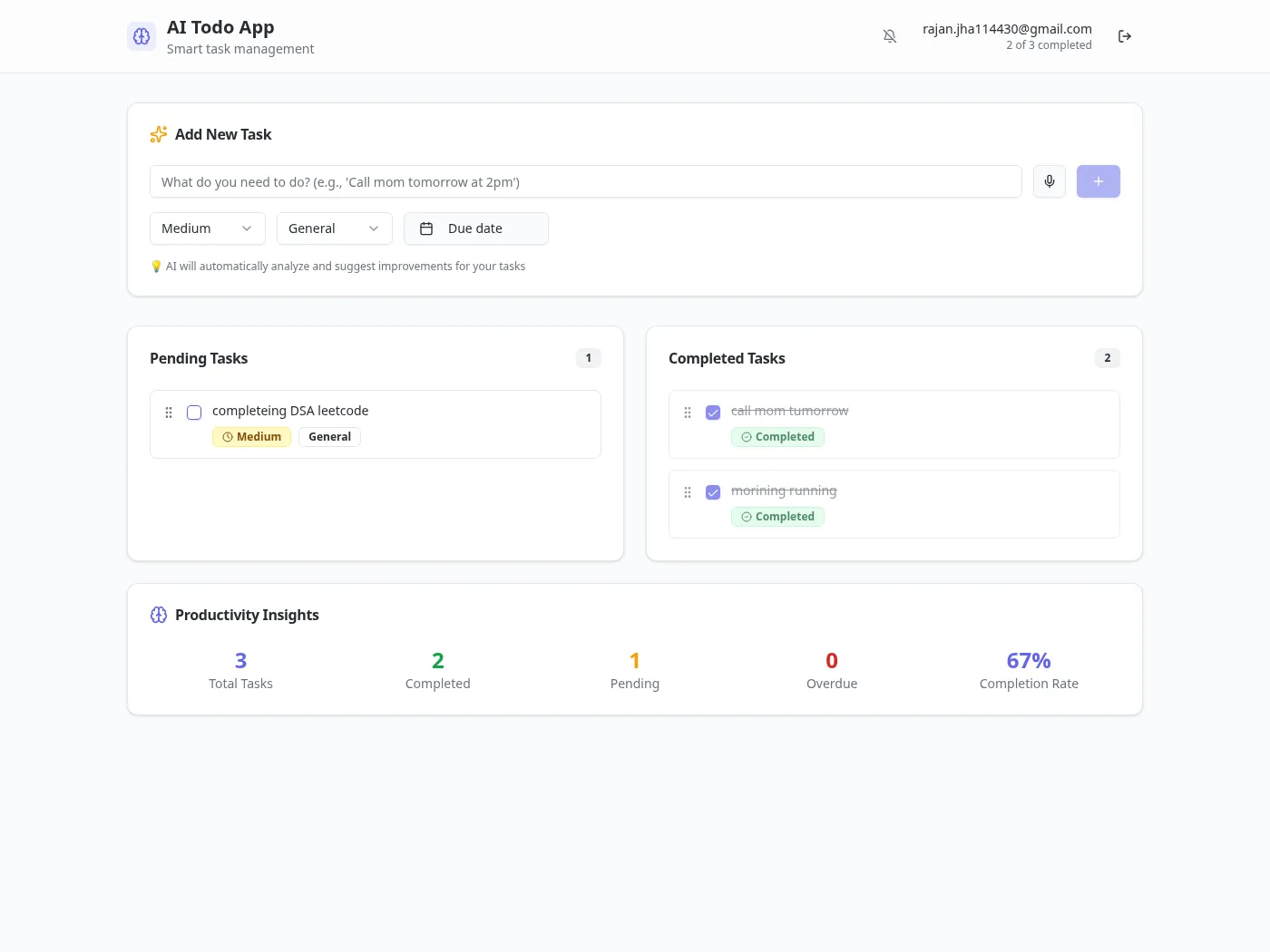 AI-Powered Smart Todo App