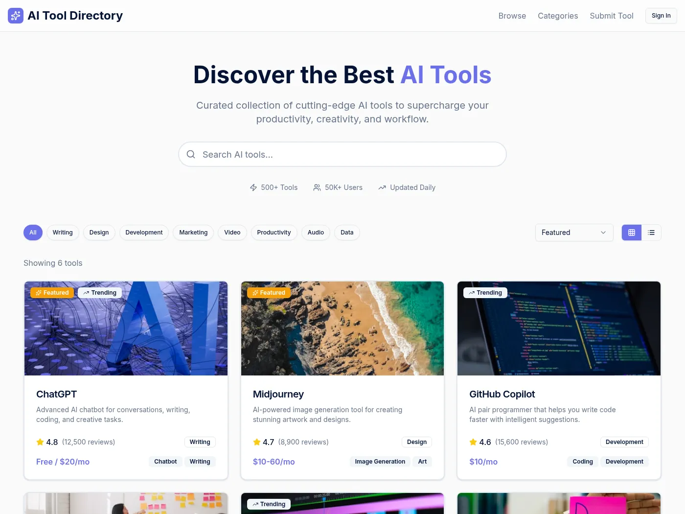 AI Tool Directory Website