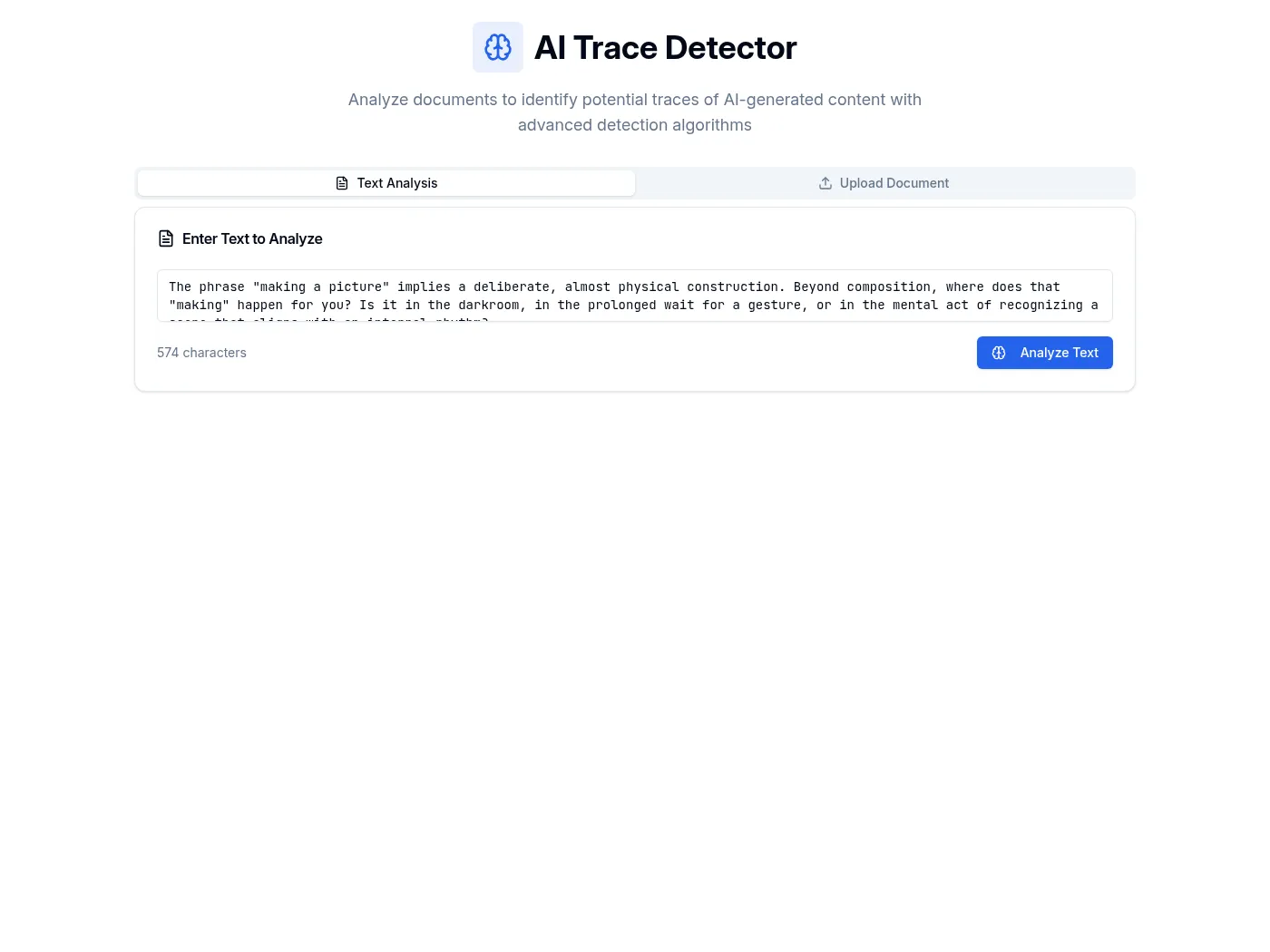 AI Trace Detector for Documents