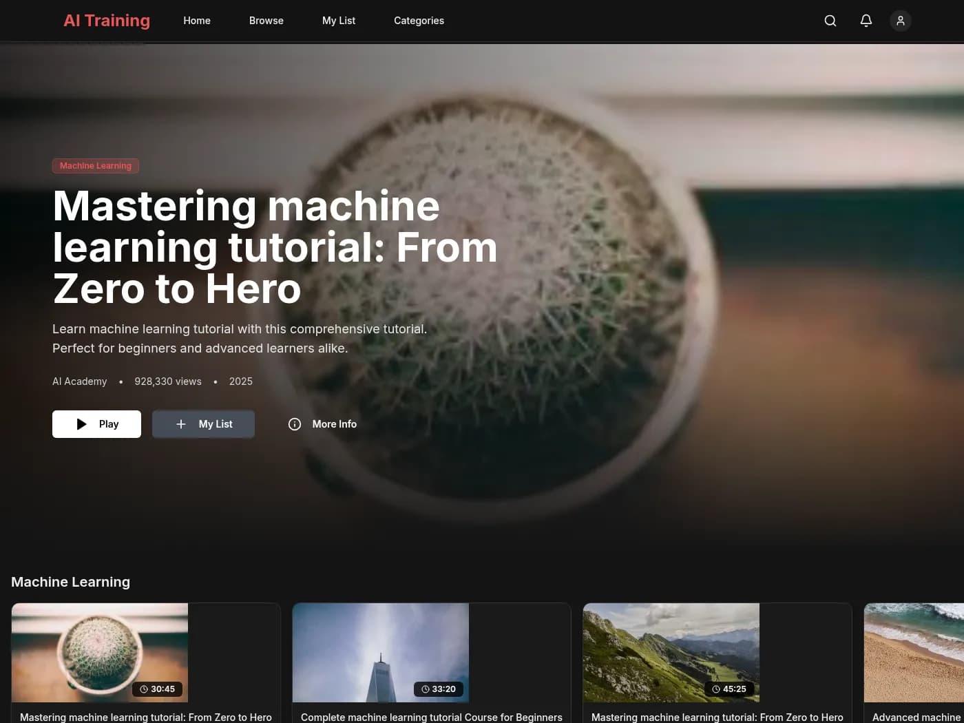 AI Training Video Streaming Platform