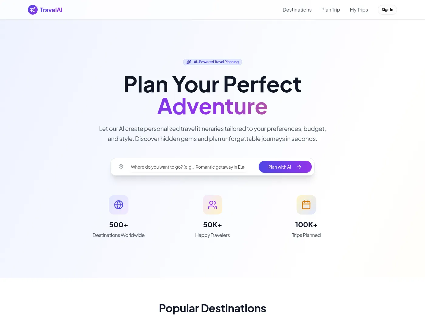 AI Travel Planner & Recommendation Platform
