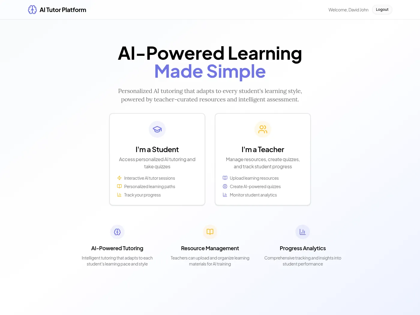 AI Tutor Agent Platform for Educators and Students