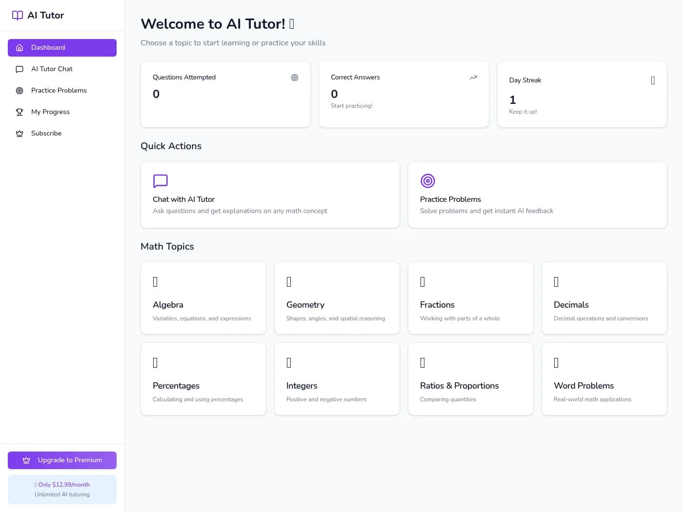 AI Tutor for Middle School Students