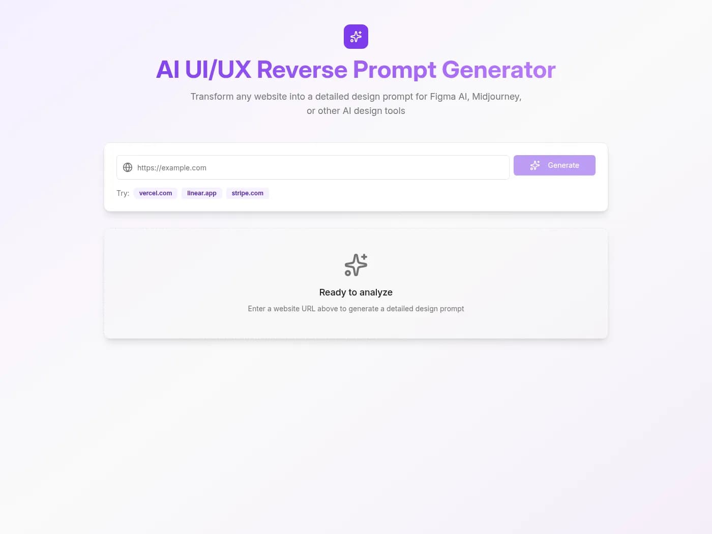 AI UI/UX Reverse Prompt Generator