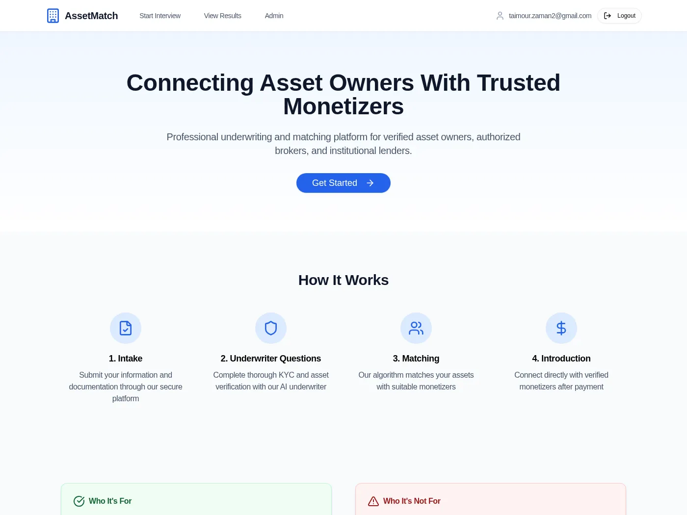 AI Underwriter & Asset Monetization Deal Matcher Platform