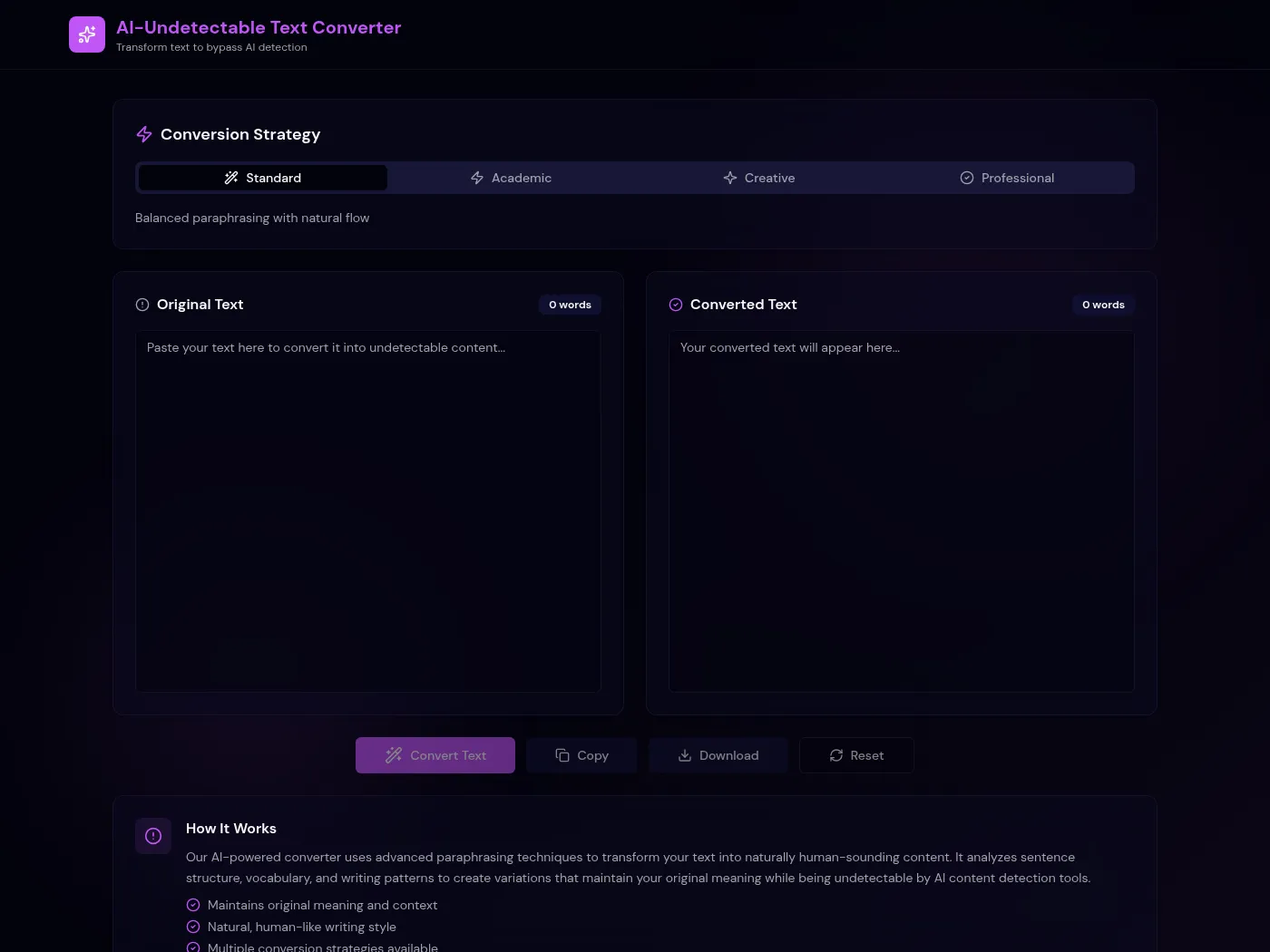 AI-Undetectable Text Converter
