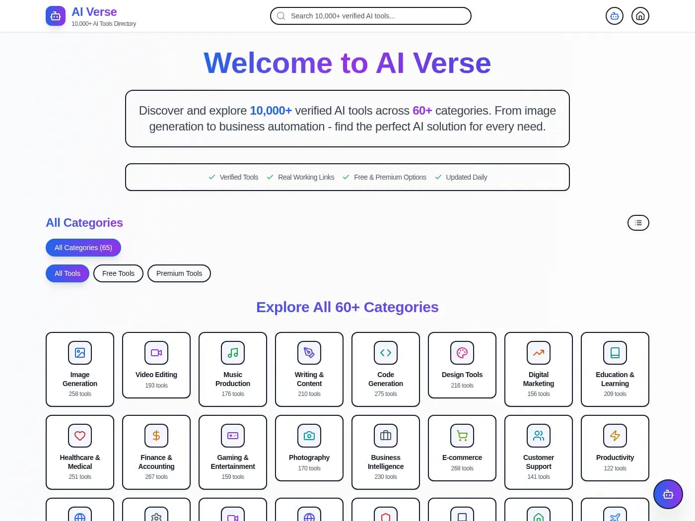 AI Verse: The Ultimate AI Tools Directory
