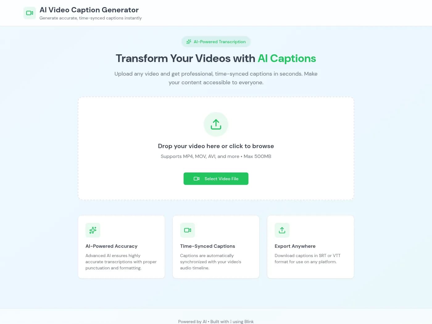 Instant AI Video Caption Generator
