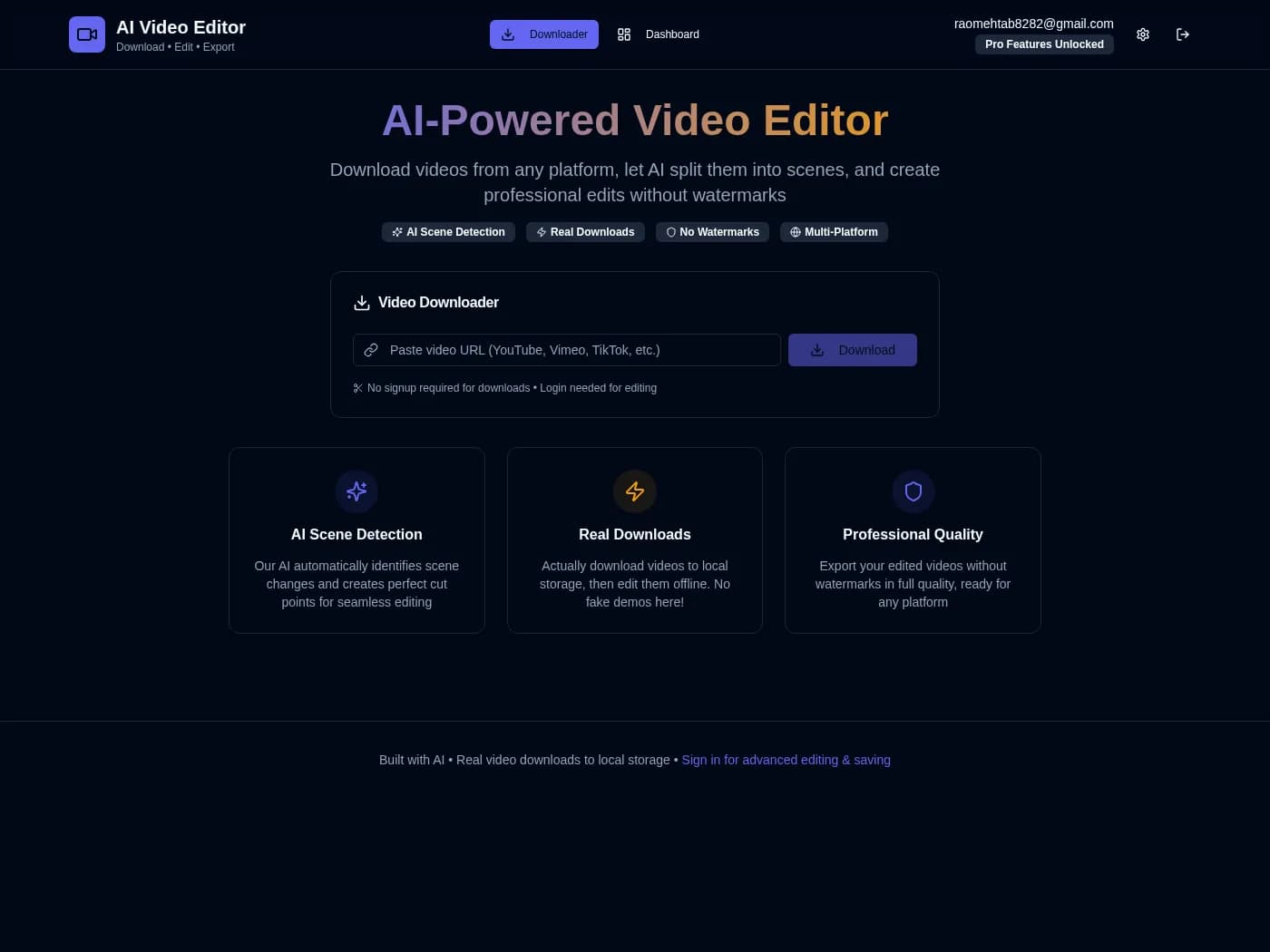 AI-Powered Video Downloader & Editor