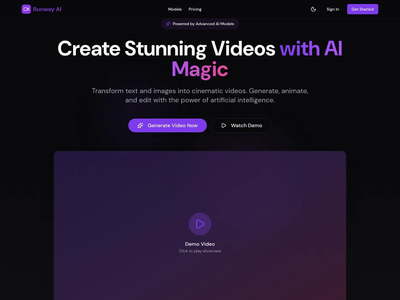 Runway-Style AI Video Generation Platform
