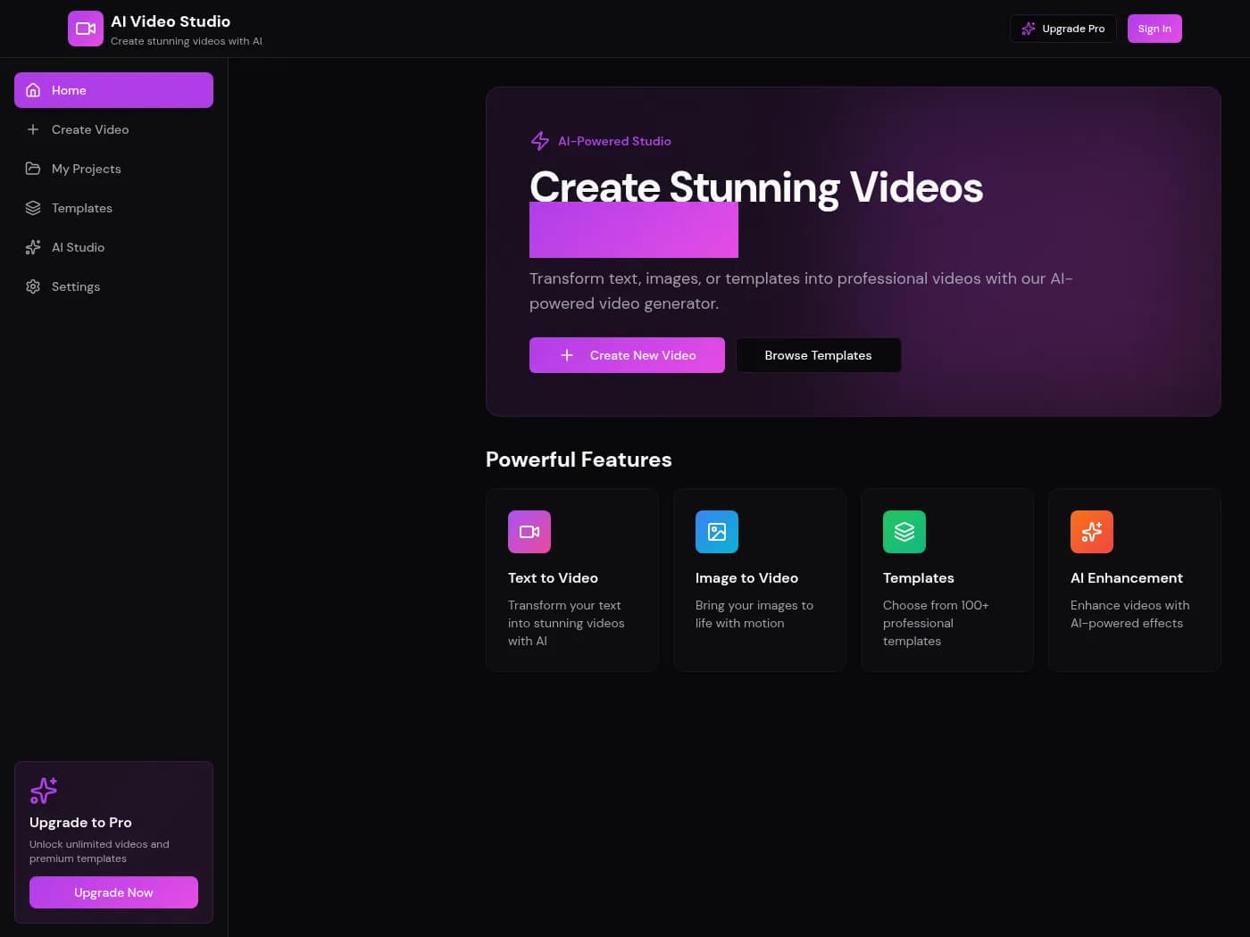 AI Video Generator Studio