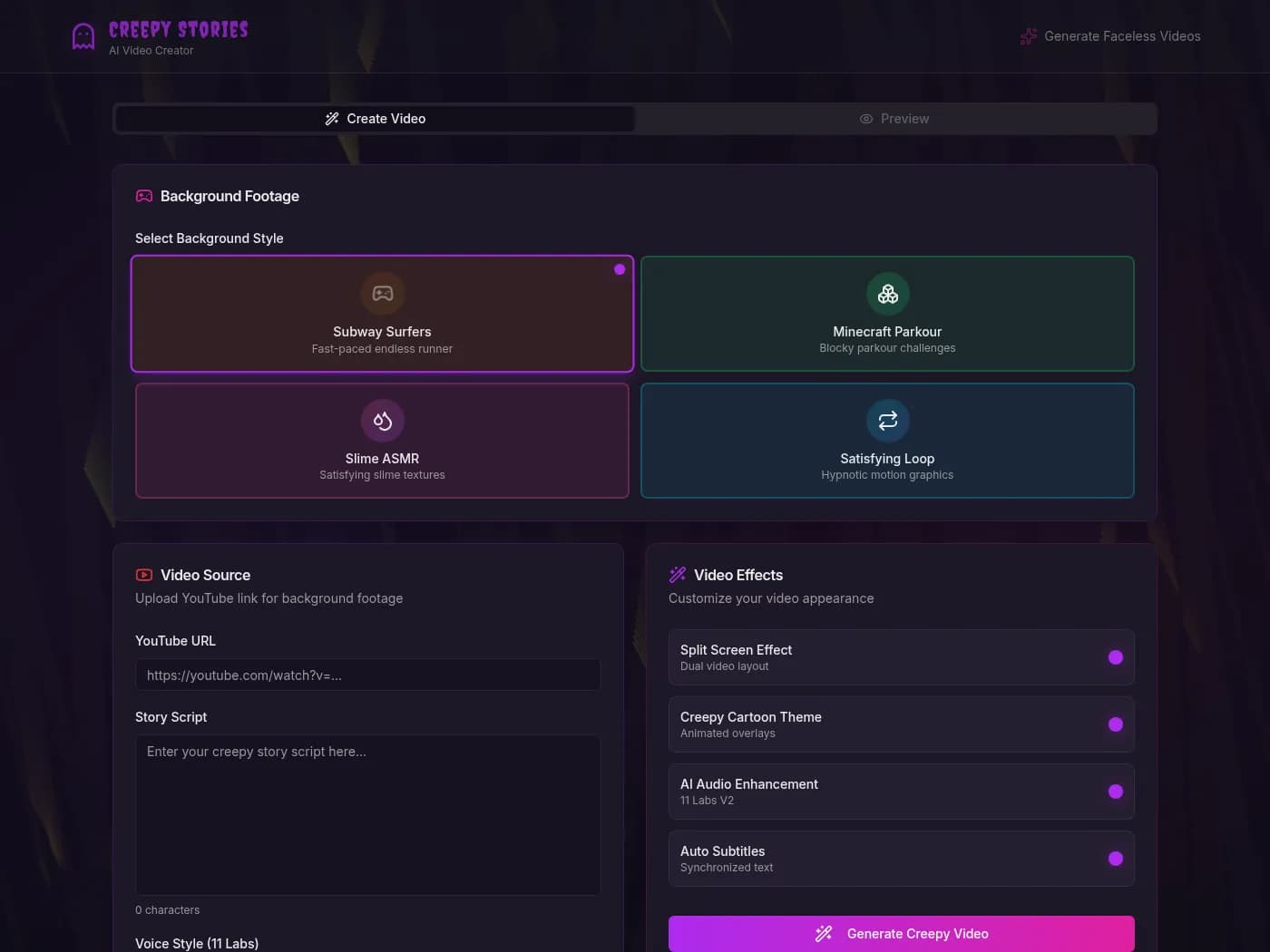 AI Video Story Creator for Faceless Credit Stories