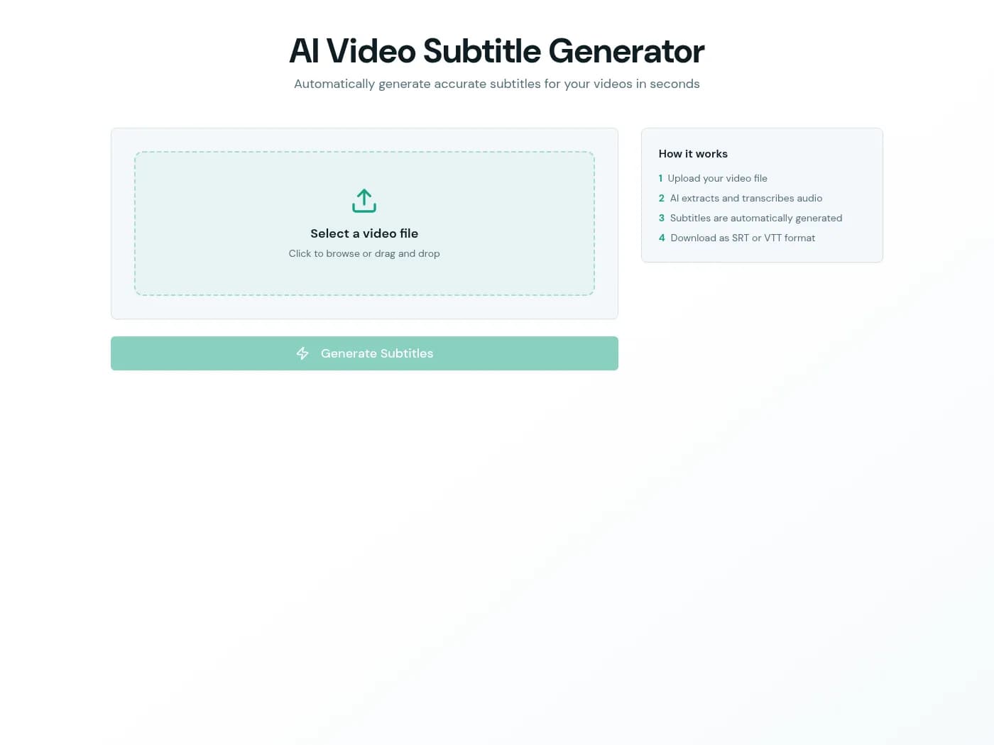AI Video Subtitle Generator