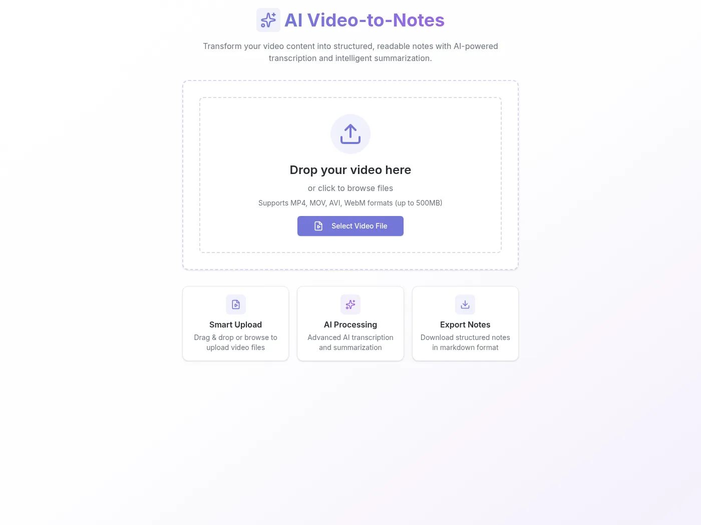 AI Video-to-Notes Summarizer