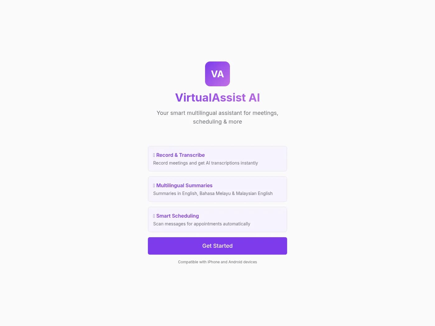 Multilingual AI Virtual Assistant for Smart Scheduling & Meeting Summaries