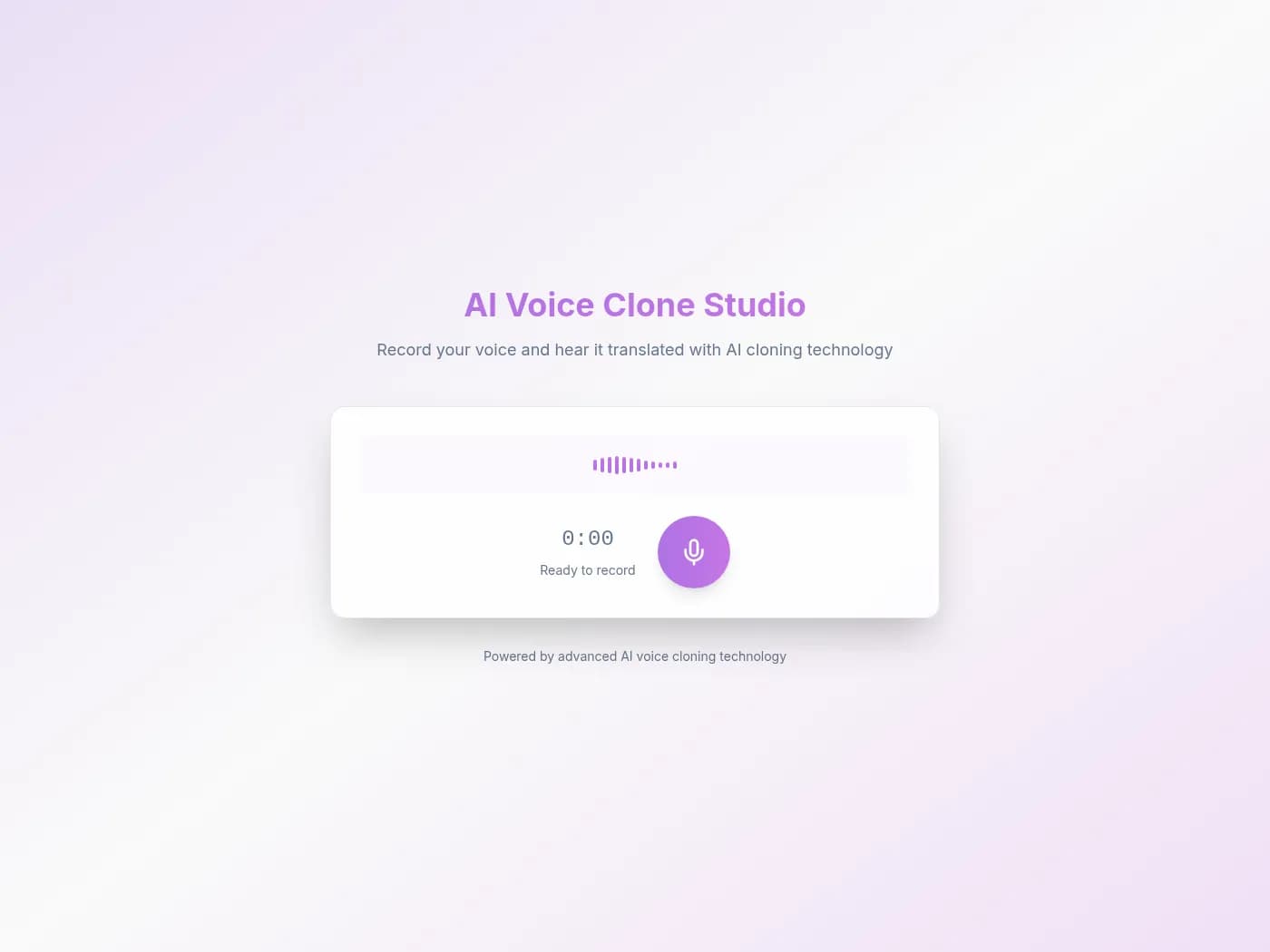 AI Voice Clone UI Website