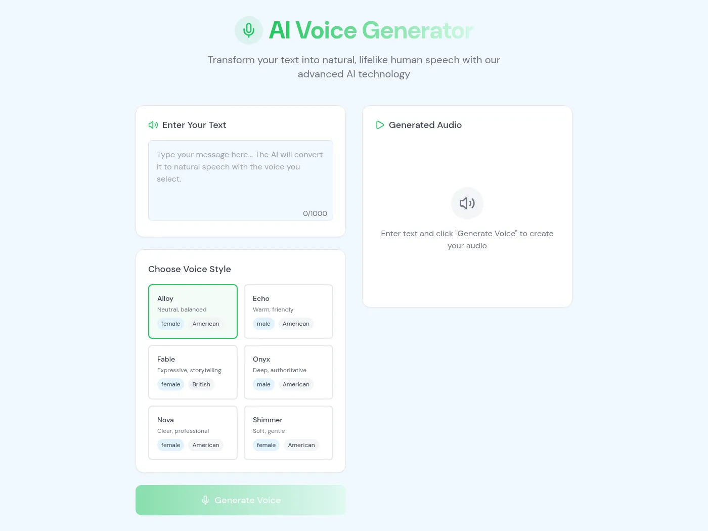 Realistic AI Voice Generator
