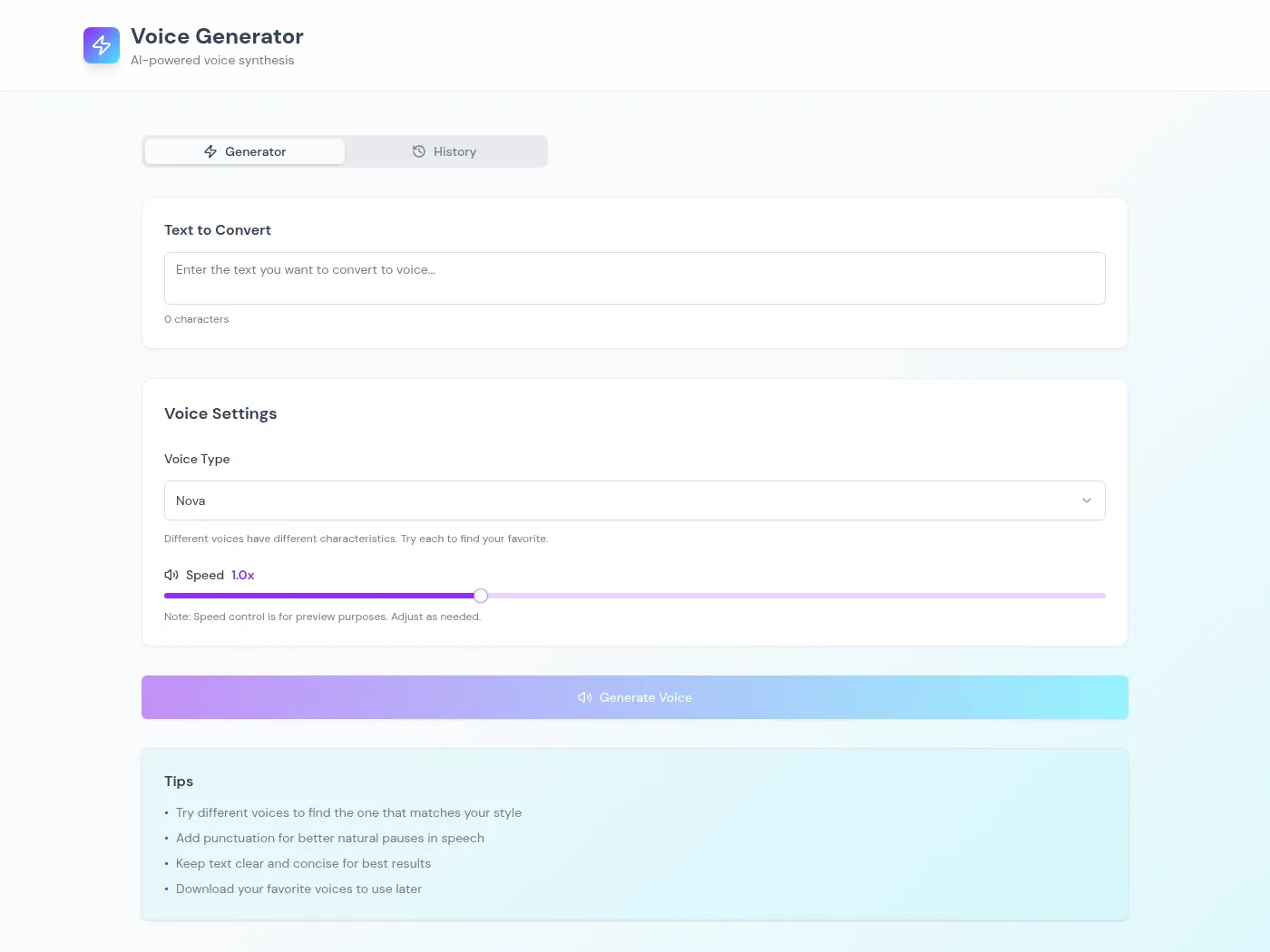 Customizable AI Voice Generator